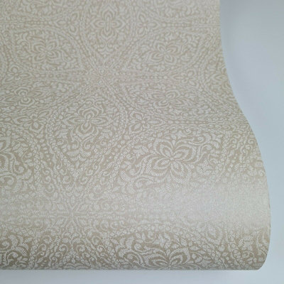 Fine Décor Vision Antalia Allover Campagne Taupe Geometric Wallpaper