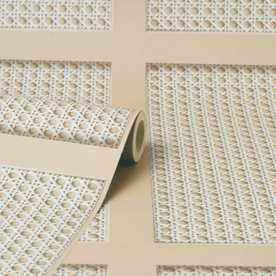 cane panel black wallpaper