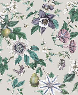 Fine Decor Sierra Floral Silver Wallpaper FD43059 | DIY at B&Q