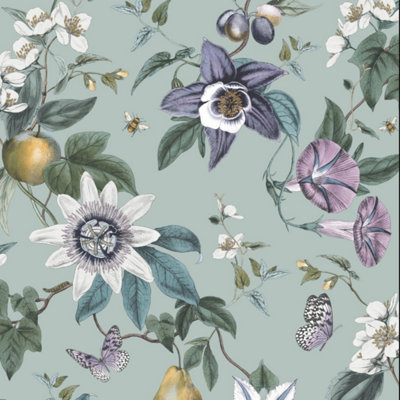Fine Decor Sierra Green Floral Botanical Wallpaper Feature Statement Wall