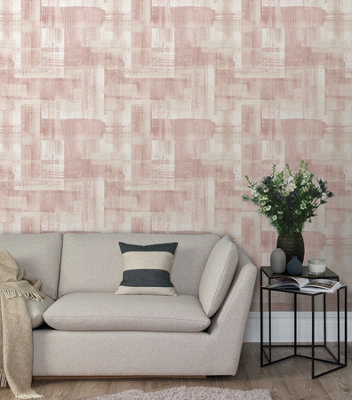 Fine Decor TC25228 Blocks Wallpaper, Pink