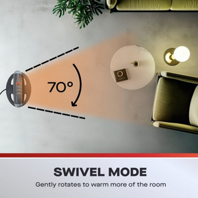 Fine Elements Halogen Heater 1200W Portable Free Standing Radiator White