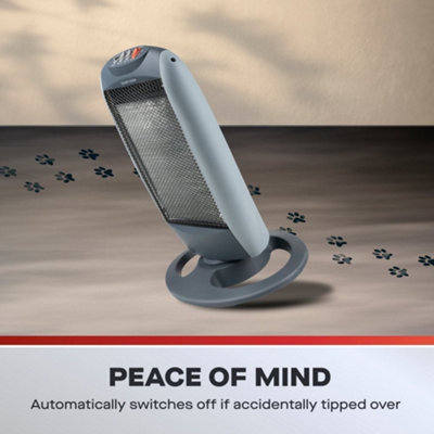 Fine Elements Halogen Heater 1200W Portable Free Standing Radiator White