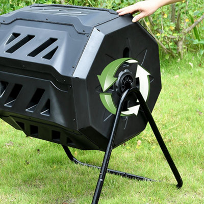Finetree Large 160L Rotating/Tumbling Garden Composter Outdoor 2 ...