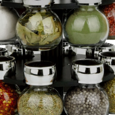 Finetree Rotating Revolving Plastic 16 Jar Spice Rack Storage Glass ...