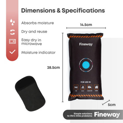 FiNeWaY 1kg Reusable Car & Home Dehumidifier Bag Silica Gel Moisture ...