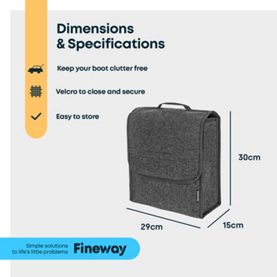 FiNeWaY Waterproof Car Boot Organiser Spacious Multi Pocket Travel ...