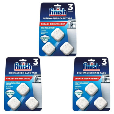 Finish Dishwasher Cleaner Tablets Removes Grease & Limescale 3 Tablets x 3