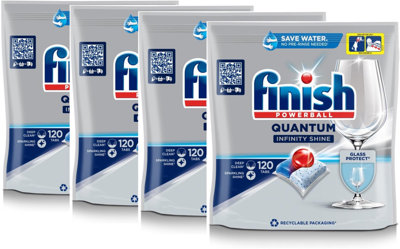 Finish Quantum Infinity Shine Dishwasher Tablets Bulk 120 Tabs Glass ...