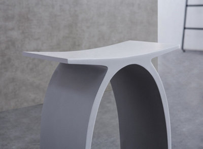 Fino Stone Matt White Stone Bathroom Seat