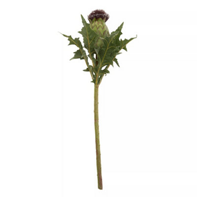 Fiori 56cm Green And Purple Thistle Stem Artificial Plant Foliage | DIY ...