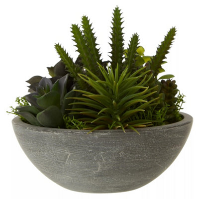 Fiori Paper Stone Effect Pot Mixed Succulent Artificial Plant Foliage