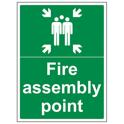 Fire Assembly Point With Portrait Safety Sign - Rigid Plastic ...