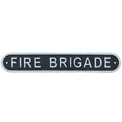Fire Brigade Cast Iron Sign Plaque Door Wall House Home Gate Garden ...