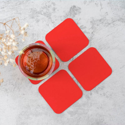 Fire Engine Red Coasters / 4 Pack