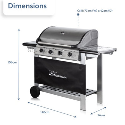 Fire Mountain Everest 4 Burner Gas Barbecue