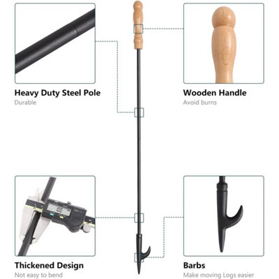 Fire Poker Long Fire Tongs, Fireplace Tongs, Fire Pit Poker Stick ...