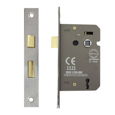 Fire Rated Nickel Plated CE Rated 3 Lever Sashlock 63 mm by i-CE ...