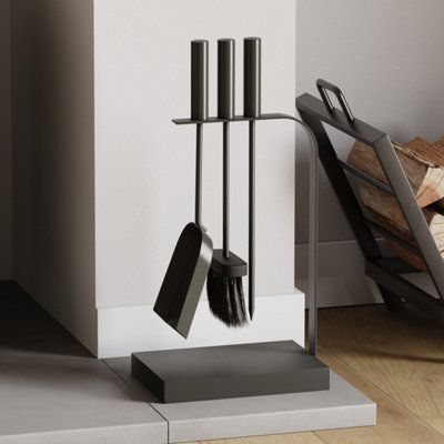 Fire Vida 4 Piece Aston Black Companion Set - Poker, Shovel, Brush and ...