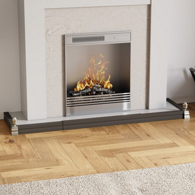 Fire Vida Adjustable Black & Silver Fire Fender | DIY at B&Q