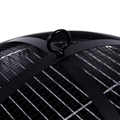 Fire Vida Black Folding Round Steel Fire Pit Outdoor