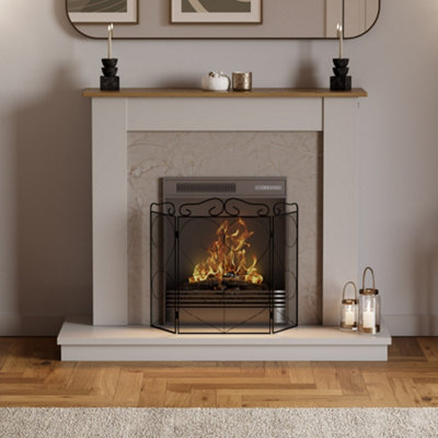 Fire Vida Tapton Black 3 Panel Fire Guard Fireplace Cover