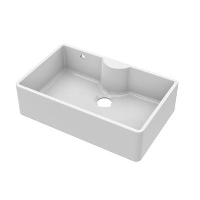 Fireclay Single Bowl Butler Sink - with Tap Ledge & Overflow, No Tap ...