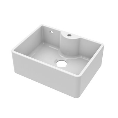 Fireclay Single Bowl Butler Sink - with Tap Ledge, Overflow & Tap Hole ...