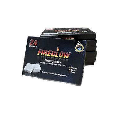 Fireglow Firelighters 24 Cubes For BBQ Barbecue Wood Burner Fire (Pack ...