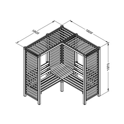 Firenze Wooden Garden Corner Arbour
