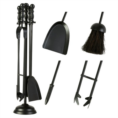 Fireplace Freestanding Wood Rack Black Iron Fireside Firewood Log ...
