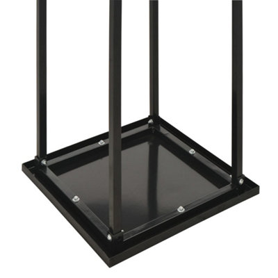 FIREWOOD RACK WITH BASE BLACK 37X37X113 CM STEEL