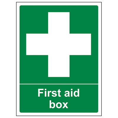 FIRST AID BOX Safety Sign - 1mm Rigid Plastic - 150 X 200mm | DIY at B&Q