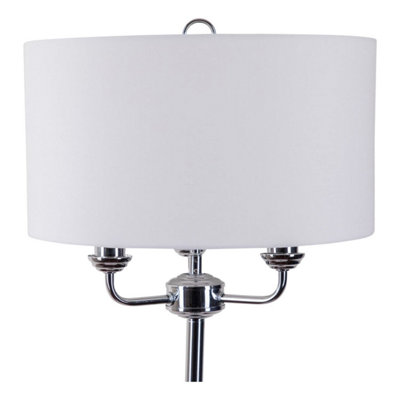 First Choice Lighting 3 Light Chrome Floor Standard Light with Light ...