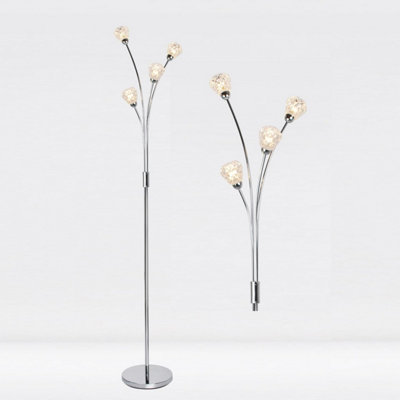 First Choice Lighting 4 Light Chrome Plate Floor Standard Light with ...