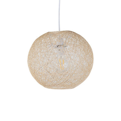 First Choice Lighting Abaca Natural 10" Globe Ceiling Light Shade
