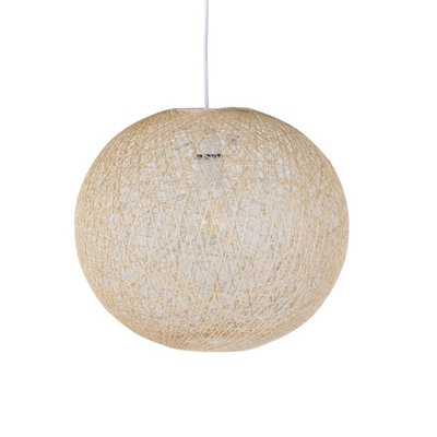 First Choice Lighting Abaca Natural 14" Globe Ceiling Light Shade