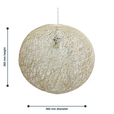 First Choice Lighting Abaca Natural 14" Globe Ceiling Light Shade