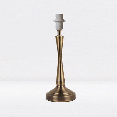 First Choice Lighting Antique Brass Stick Table Lamp Base with Stem Detail