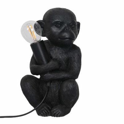 First Choice Lighting Black Little Monkey Table Lamp or Beside Light ...