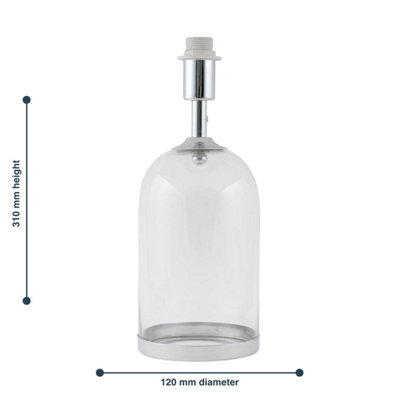 First Choice Lighting Chrome and Glass Cloche Design Table Lamp Base