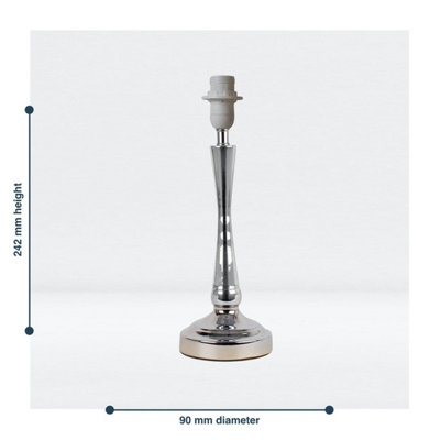 First Choice Lighting Chrome Stick Table Lamp Base with Stem Detail
