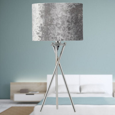 First Choice Lighting Chrome Tripod Table Lamp Base Only