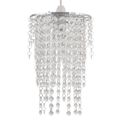 First Choice Lighting Cleared Jewelled Waterfall Light Shade