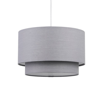 FIRST CHOICE LIGHTING DARK GREY 2 TIER CEILING LIGHT SHADE