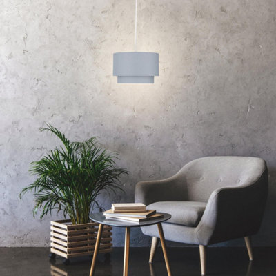 First Choice Lighting Dark Grey 2 Tier Ceiling Light Shade