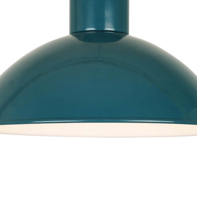 First Choice Lighting Domed Teal Green Easy Fit Metal Pendant Shade