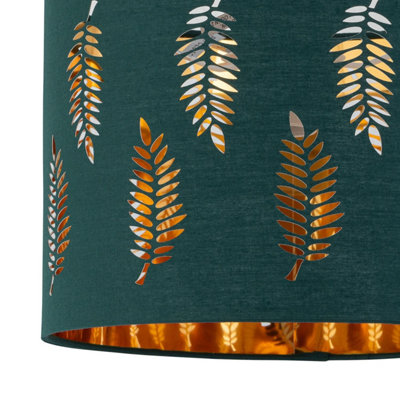 First Choice Lighting Fern Dark Green Cut Out 25cm Pendant Lightshade