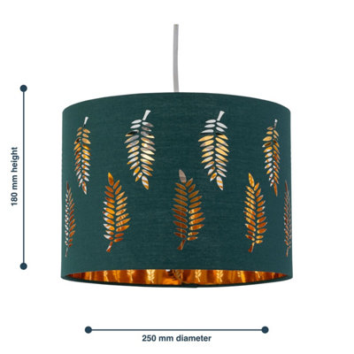 First Choice Lighting Fern Dark Green Cut Out 25cm Pendant Lightshade
