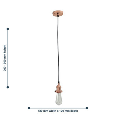 First Choice Lighting Flex Suspension Polished Copper Pendant Kit with ...